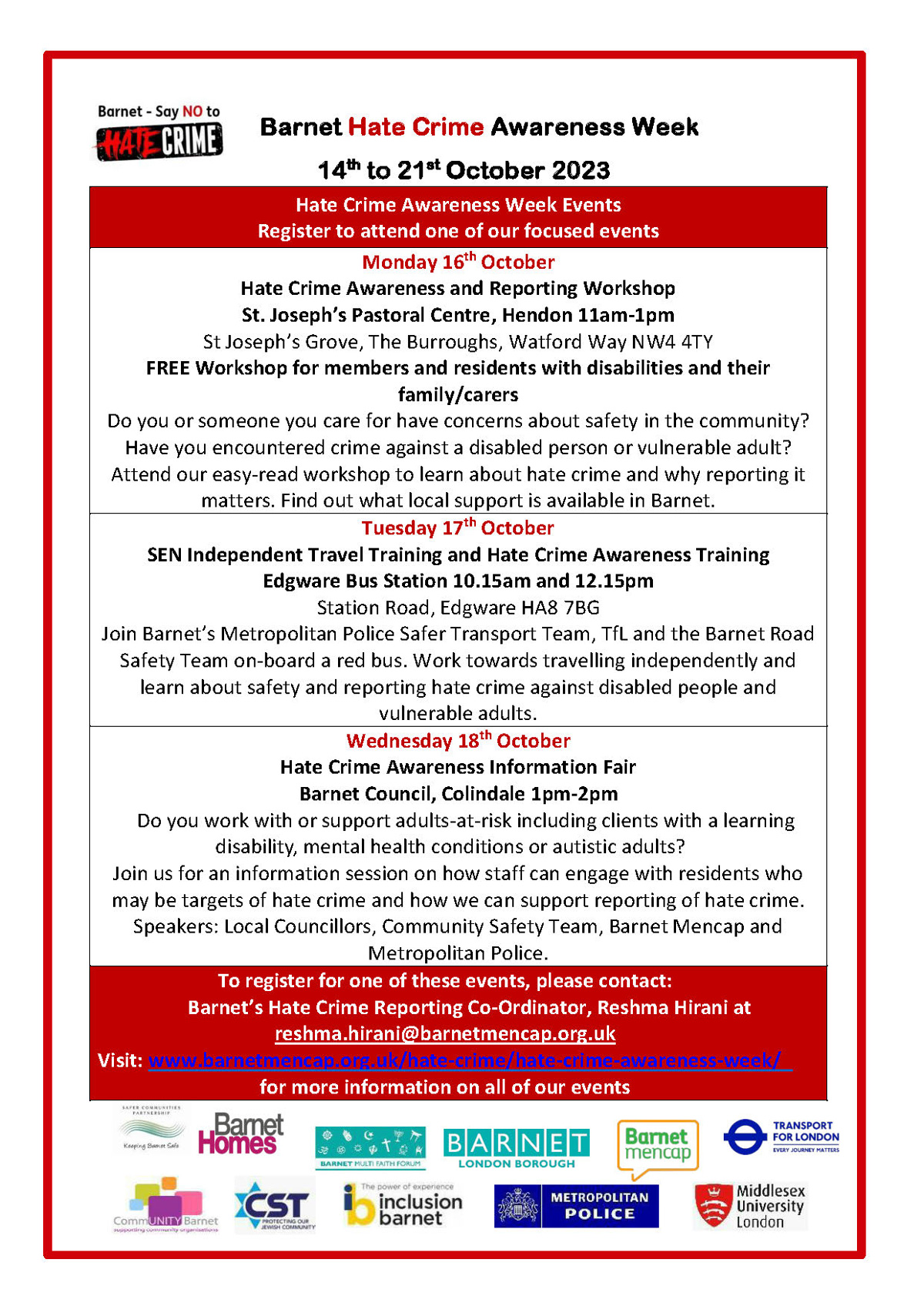 Keeping Barnet Safe: Hate Crime Awareness Week – Barnet Multi Faith Forum